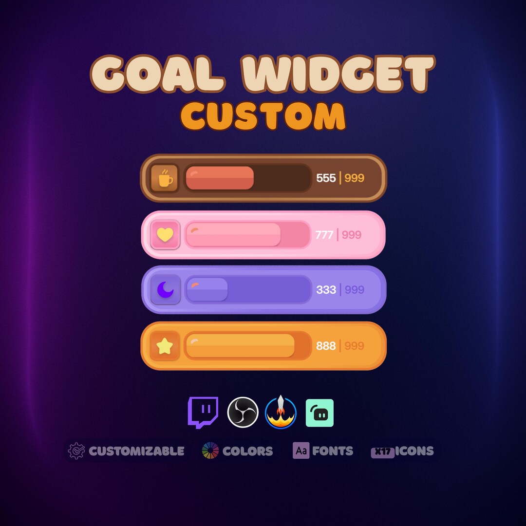 Twitch Goal Widget – Customizable Stream Subathon Bar, Vtuber Overlay ...