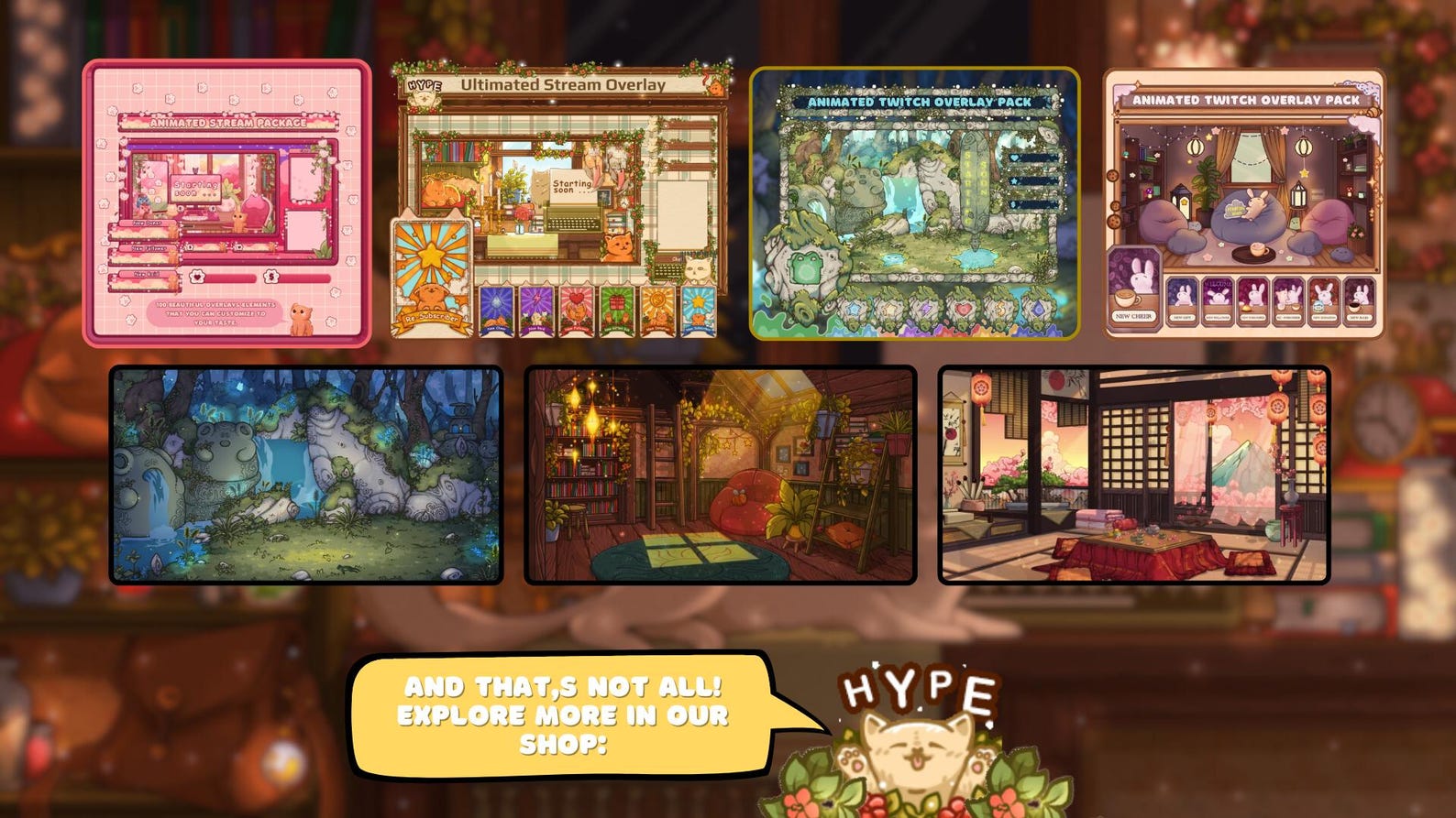 Animated Stream Screens Cozy Cat Animated Twitch Screens Starting Soon ...
