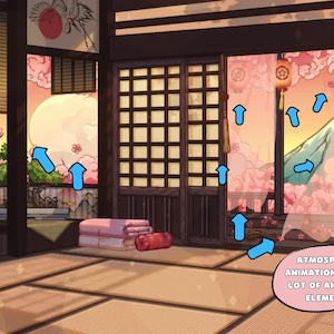 Kawaii Japanese Vtuber Background - Cute Animated Pink Background ...