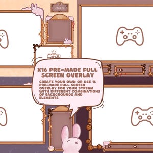 Lofi Coffee Stream Overlay Pack | Cozy Bunny Vtuber Theme | Digital ...