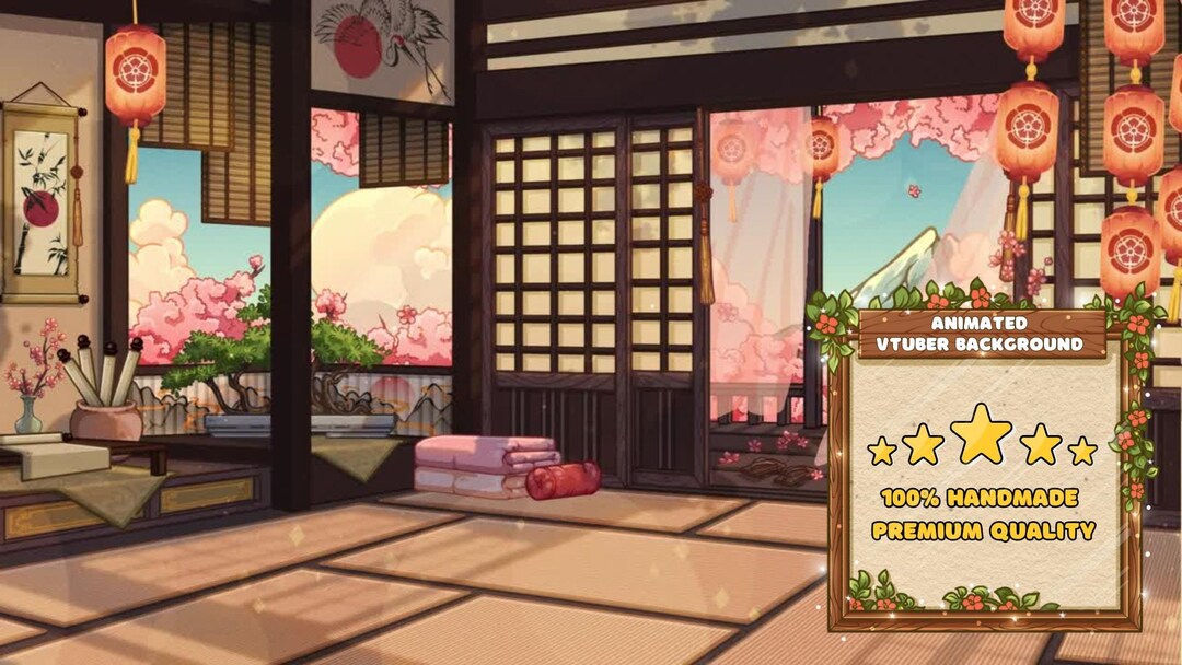 Kawaii Japanese Vtuber Background - Cute Animated Pink Background ...