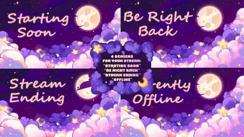 Animated Stream Screens - Cozy Celestial: Animated Twitch Screens ...