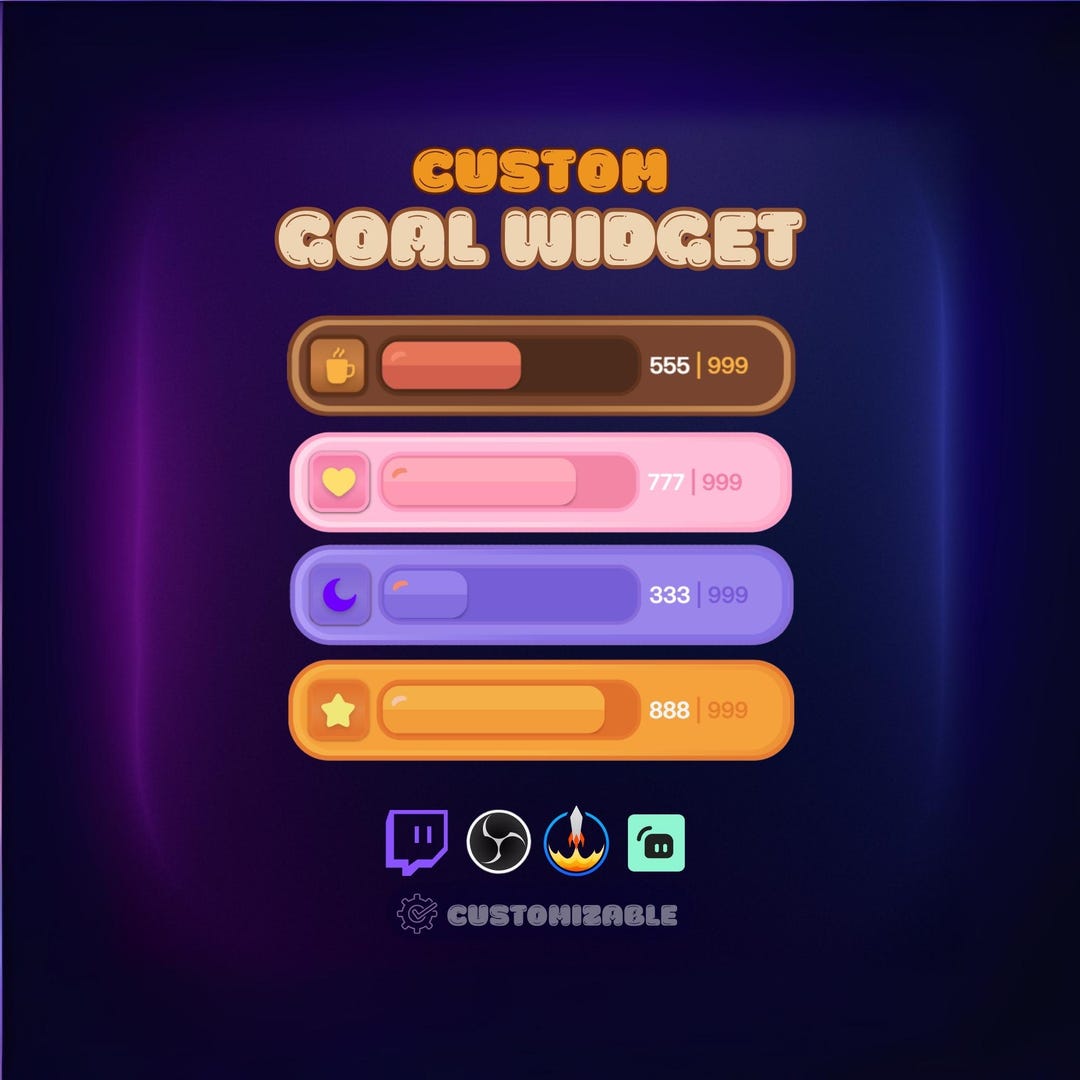 Customizable Twitch Goal Widget - Etsy