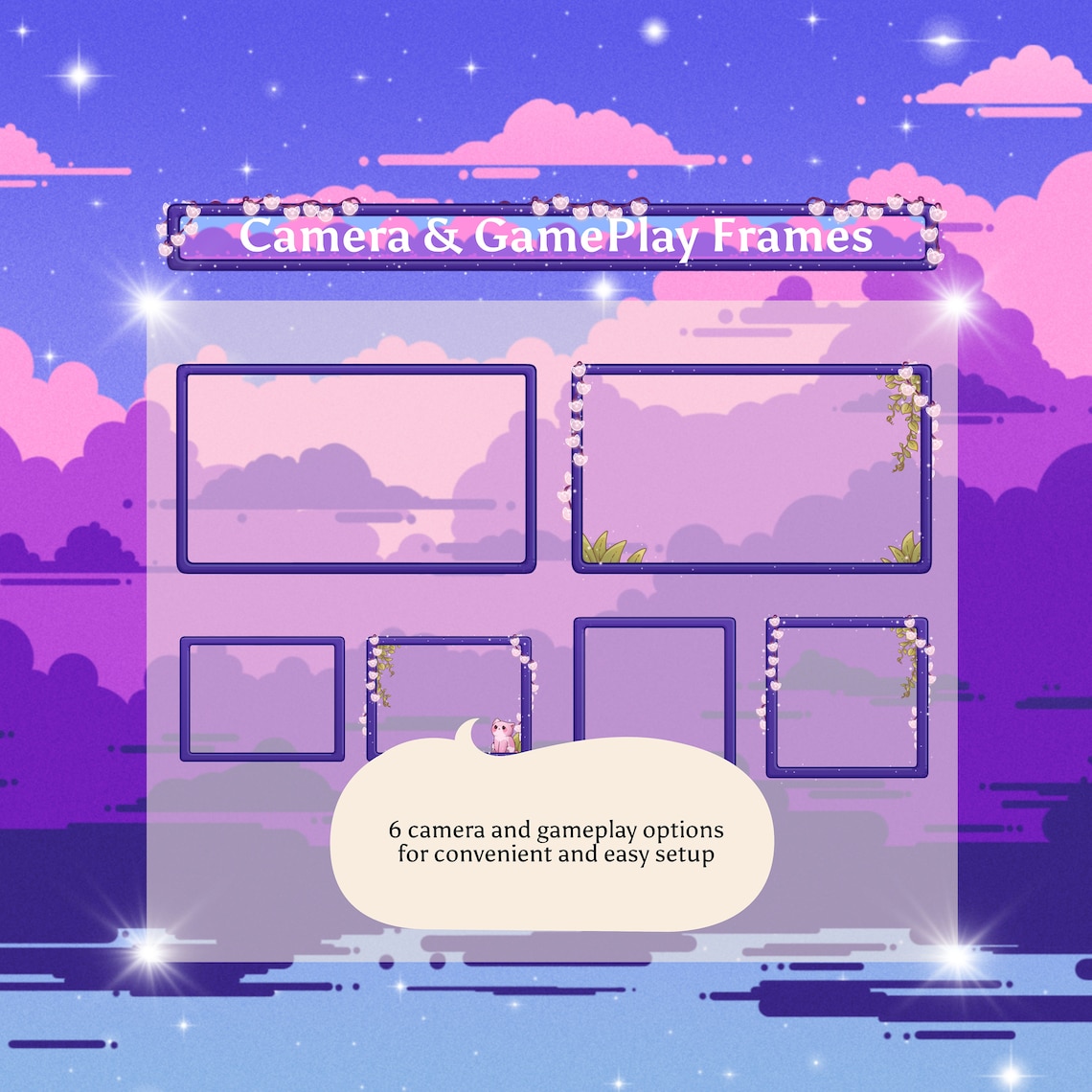 Animated Stream Overlay: Cozy Overlay, Cat Stream Pack, Cottagecore ...