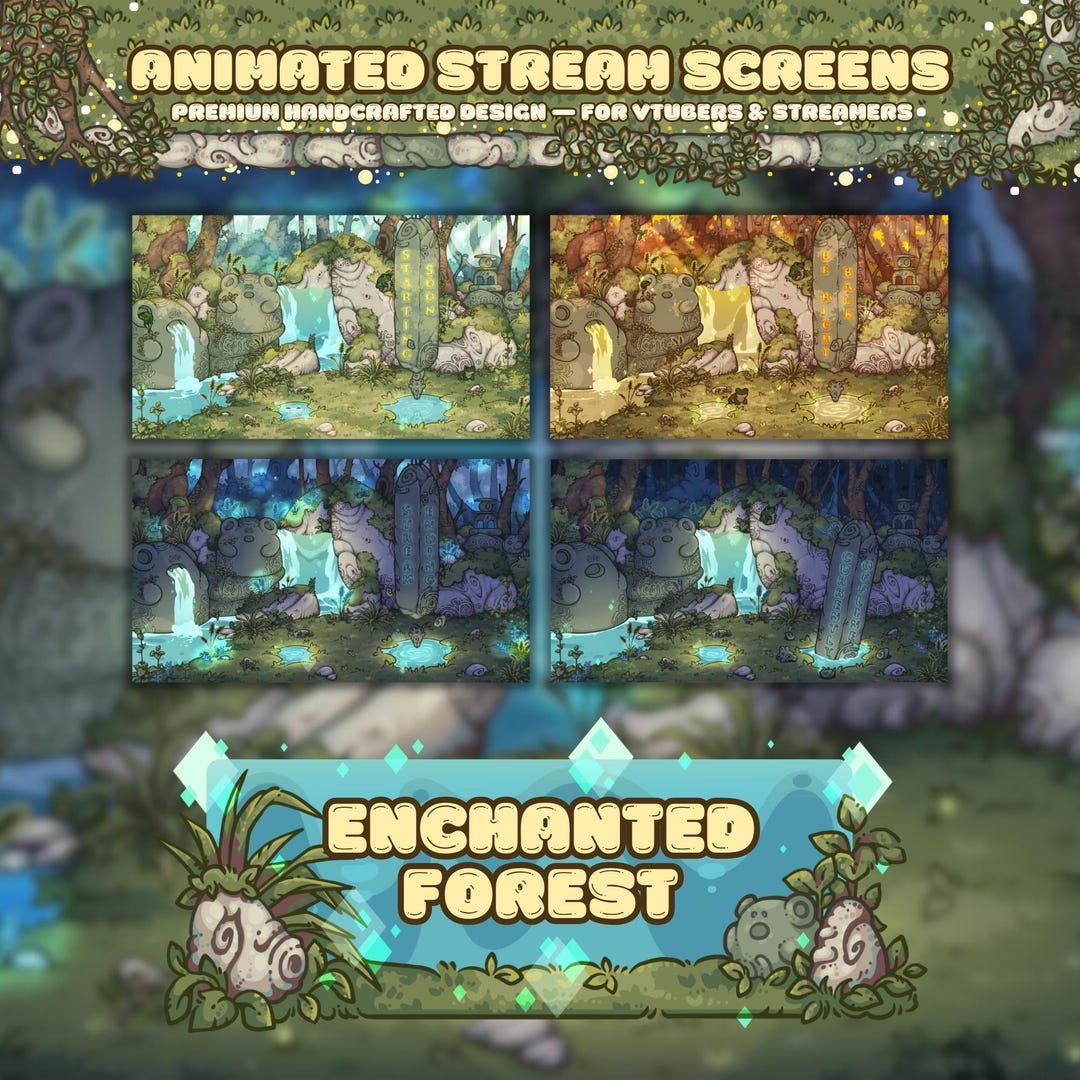 Animated Stream Screens Pack – Magic Enchanted Forest - Etsy