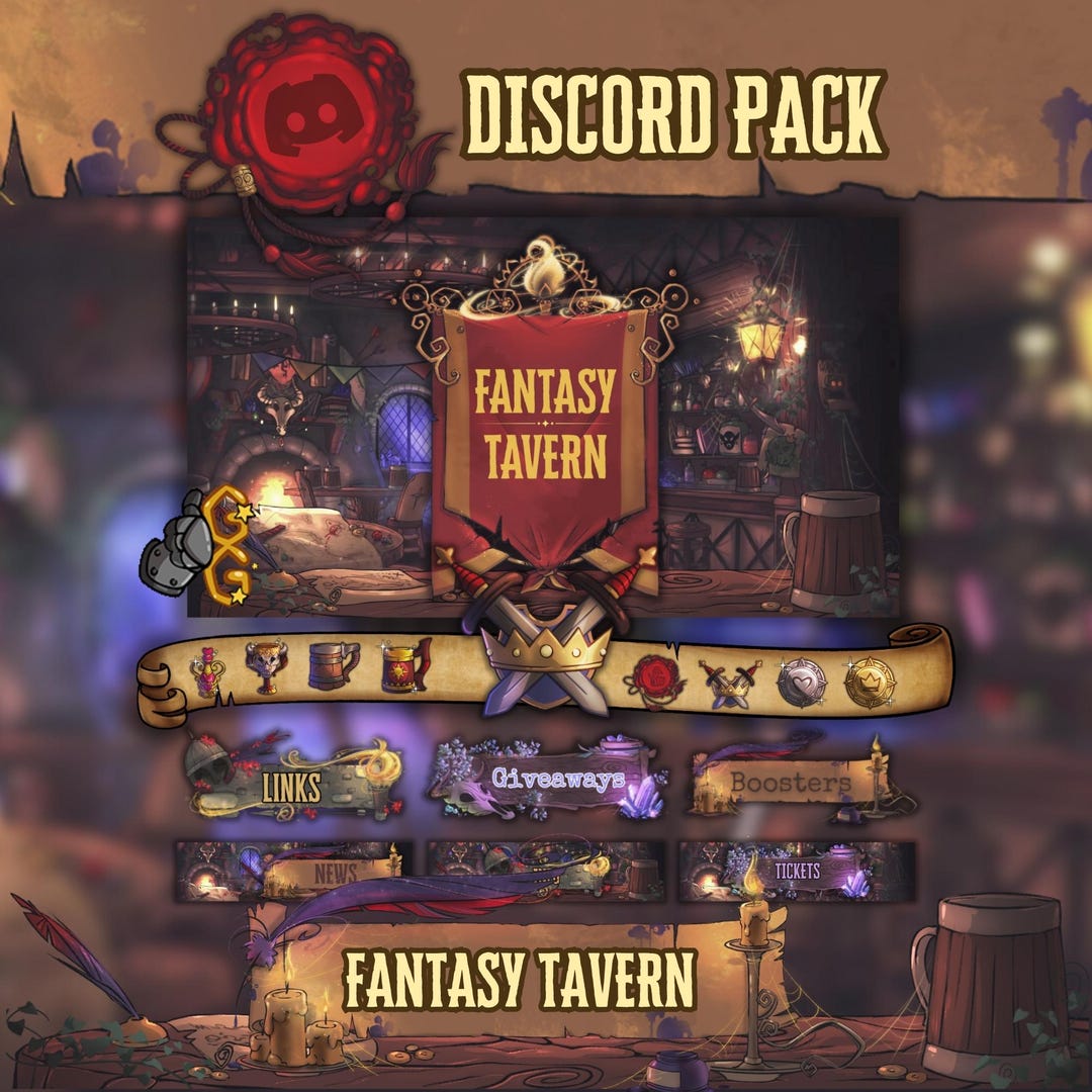 Fantasy Tavern Discord Pack | Pre-made RPG Decoration | Discord Emotes ...