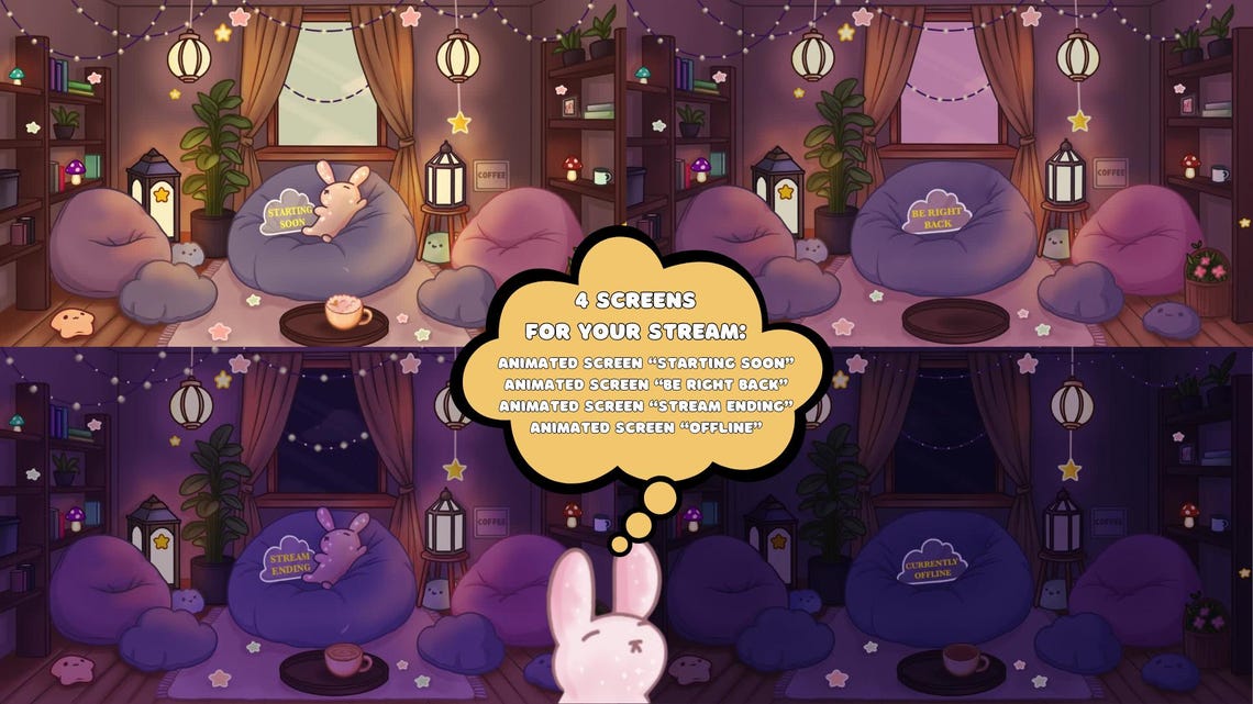 Animated Stream Screens Coffee Animated Twitch Screens Starting Soon ...