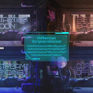 Animated Stream Screens Cyberpunk Room Animated Twitch Screens Starting ...