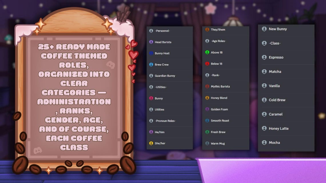 Cozy Bunny Café Discord Server Template | Pre-made Coffee Template ...
