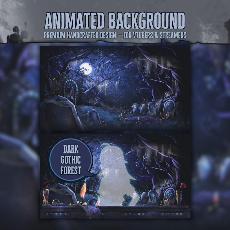 Animated Vtuber Background - Dark Gothic Forest - Etsy