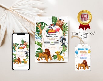Lion King Invitation Lion King Birthday Invitation Lion King Party Lion ...