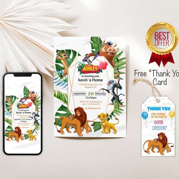Lion King Invitation - Etsy