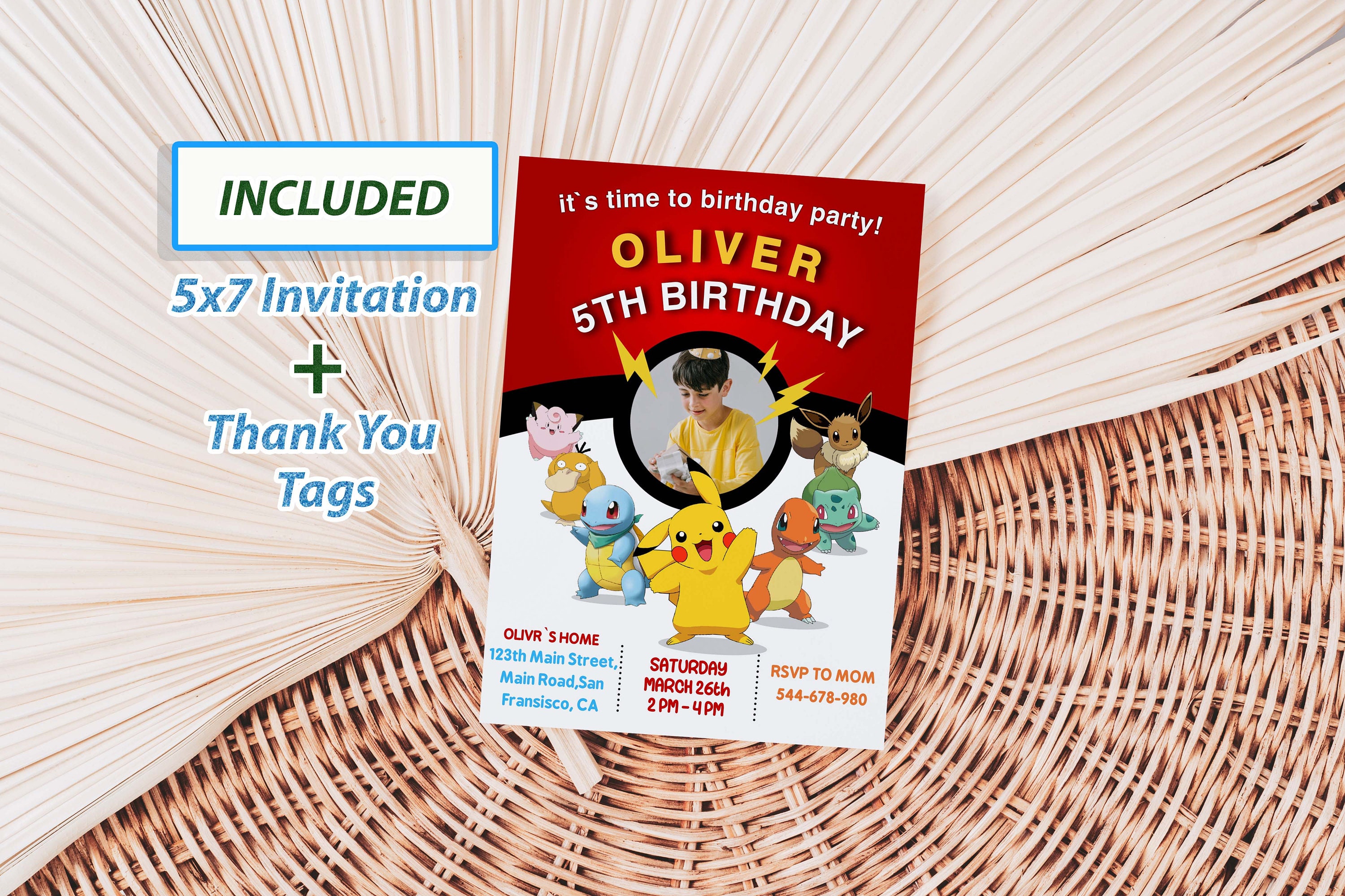 Pokemon Invitation Editable Invitation Kidsbirthday Invite Digital ...