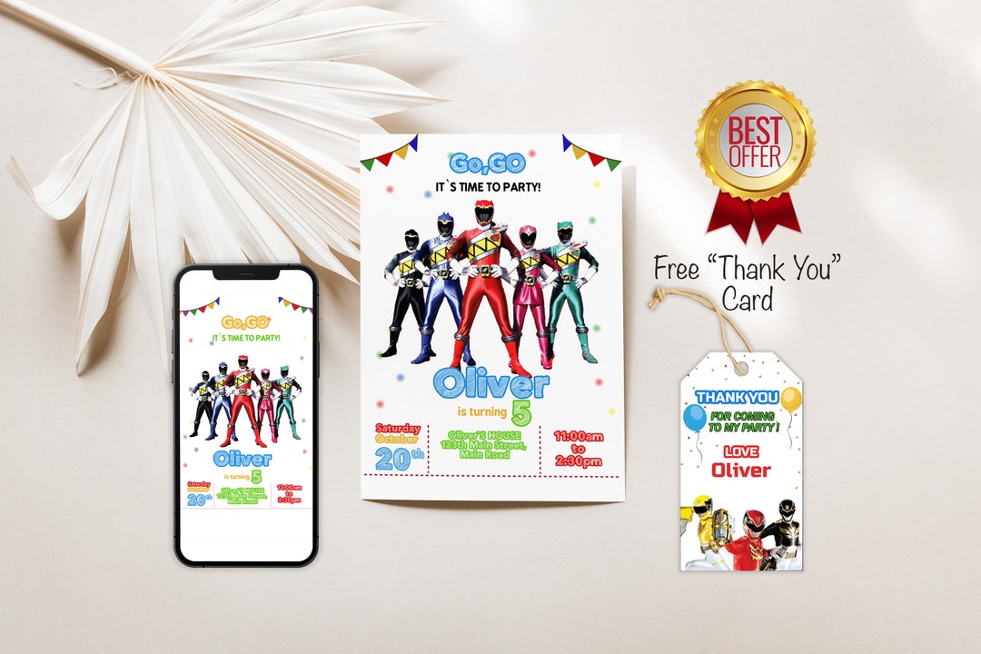 Power Rangers Birthday Invitation Power Rangers Invite Printable Power ...