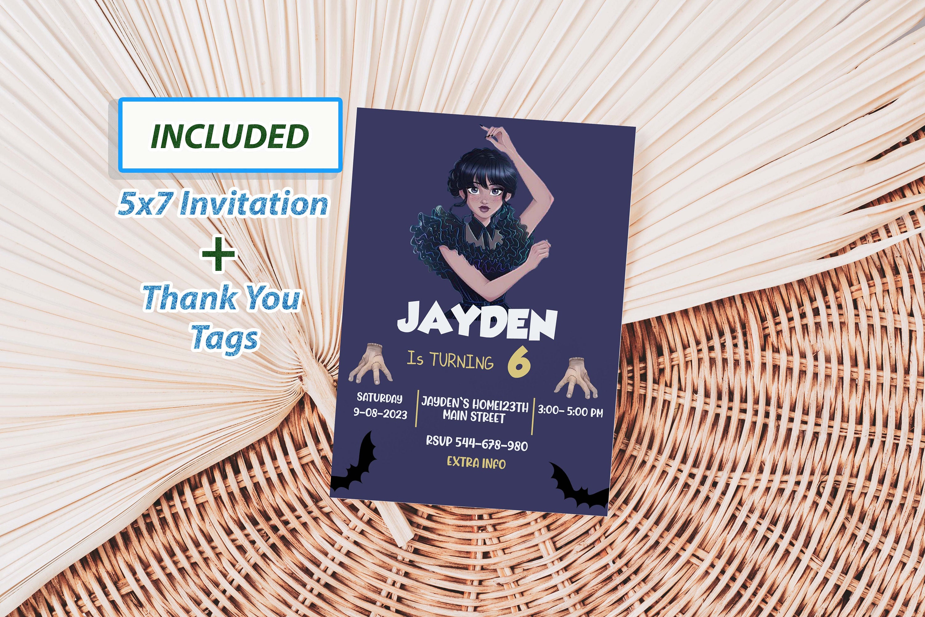 Wednesday Addams Birthday Invitation Template, Wednesday Digital ...