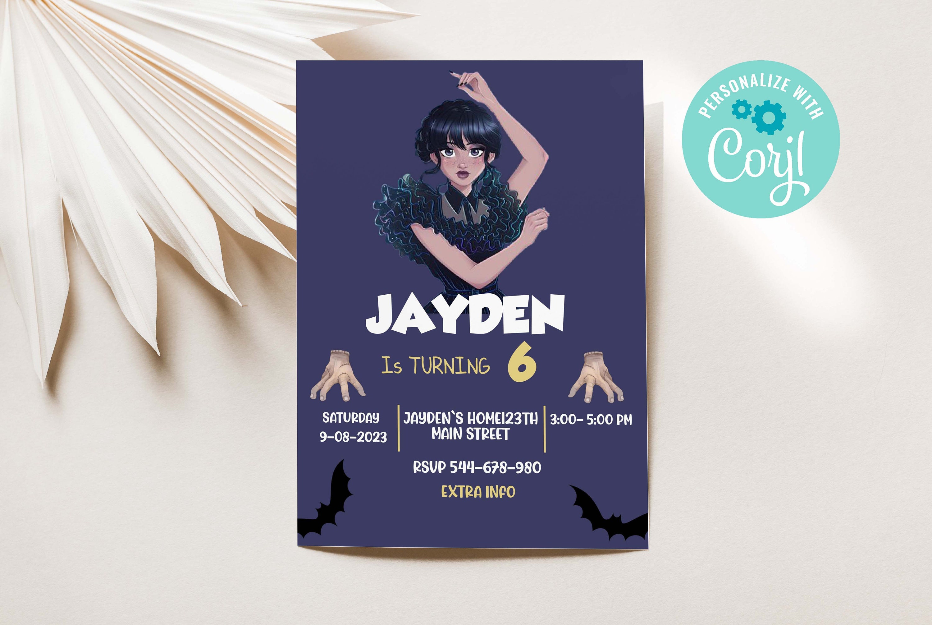 Wednesday Addams Birthday Invitation Template, Wednesday Digital ...