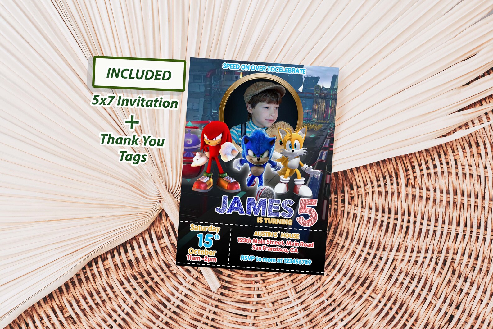 Sonic Birthday Invitation, Editable Sonic Birthday Invitation, Sonic ...