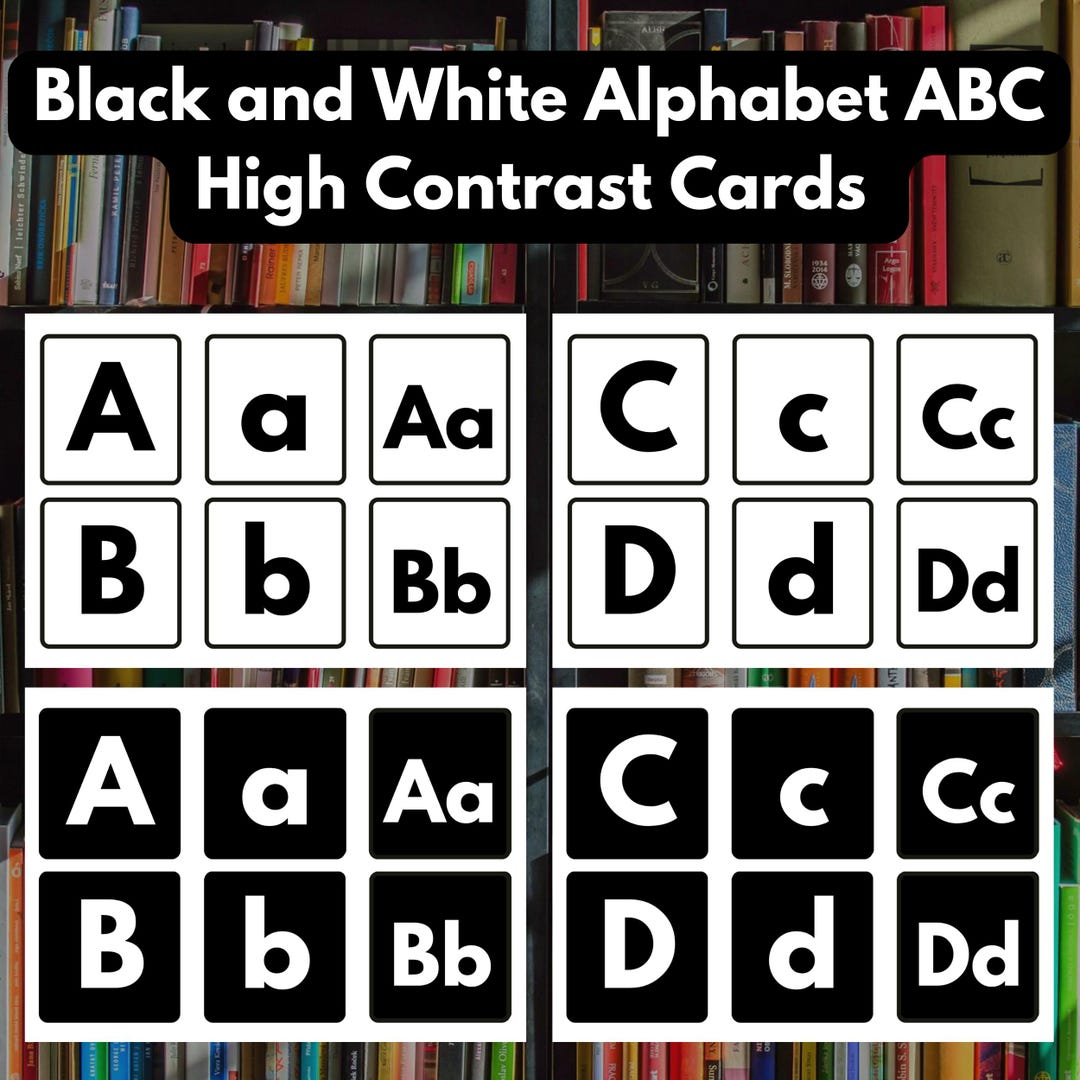 Black and White High Contrast Alphabet ABC Cards – Digital Download ...