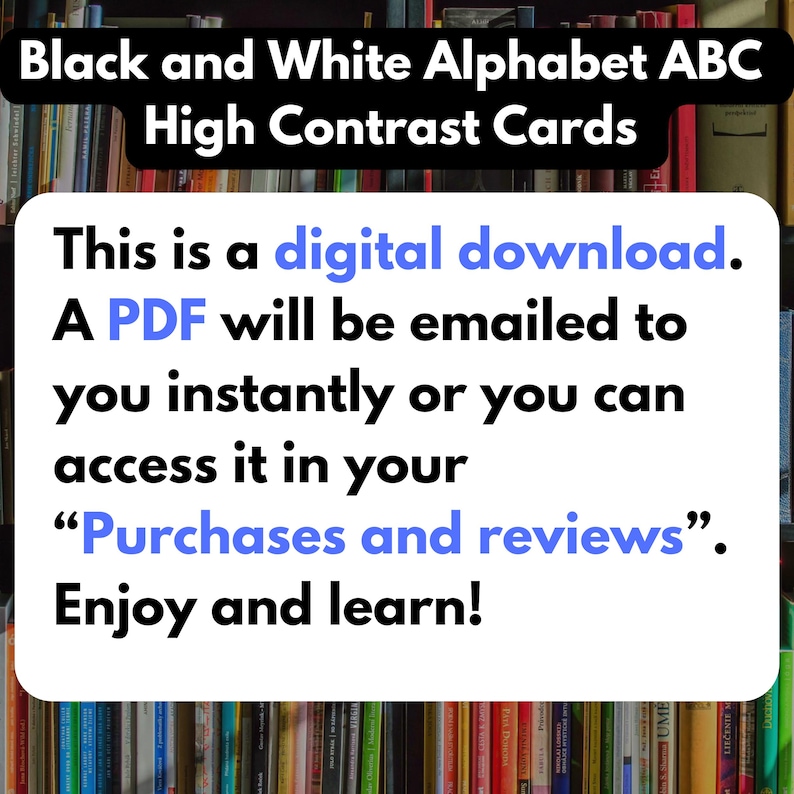 Black and White High Contrast Alphabet ABC Cards – Digital Download ...