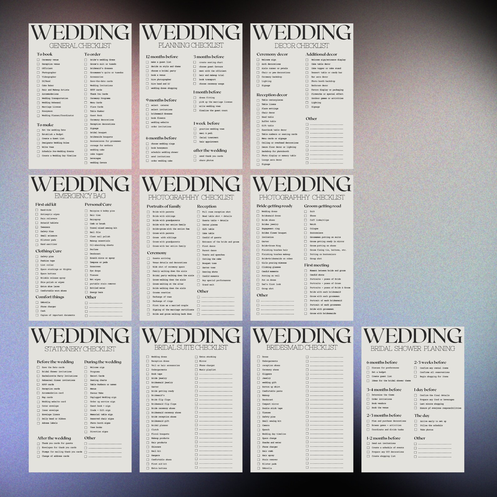 Wedding Checklist Template & Printable Planning Checklist Wedding to Do ...