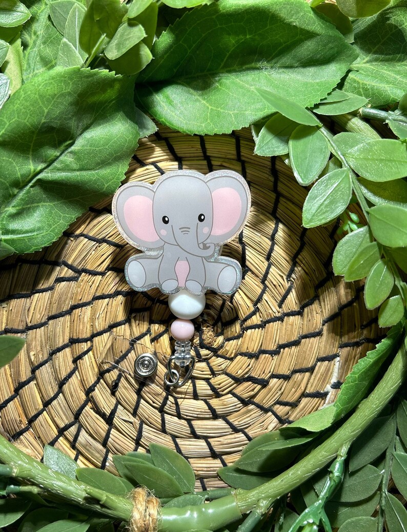 Cute Baby Elephant Badge Reels/animal Badge Reels/medical Badge Reels ...