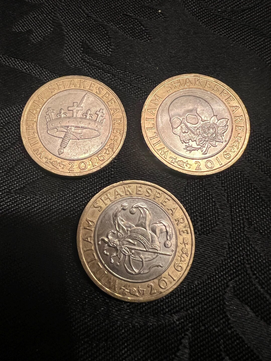 William Shakespeare Two Pound Coin Collection Three Different Designs ...
