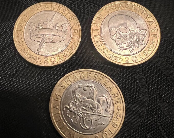 William Shakespeare Two Pound Coin Collection Three Different Designs ...