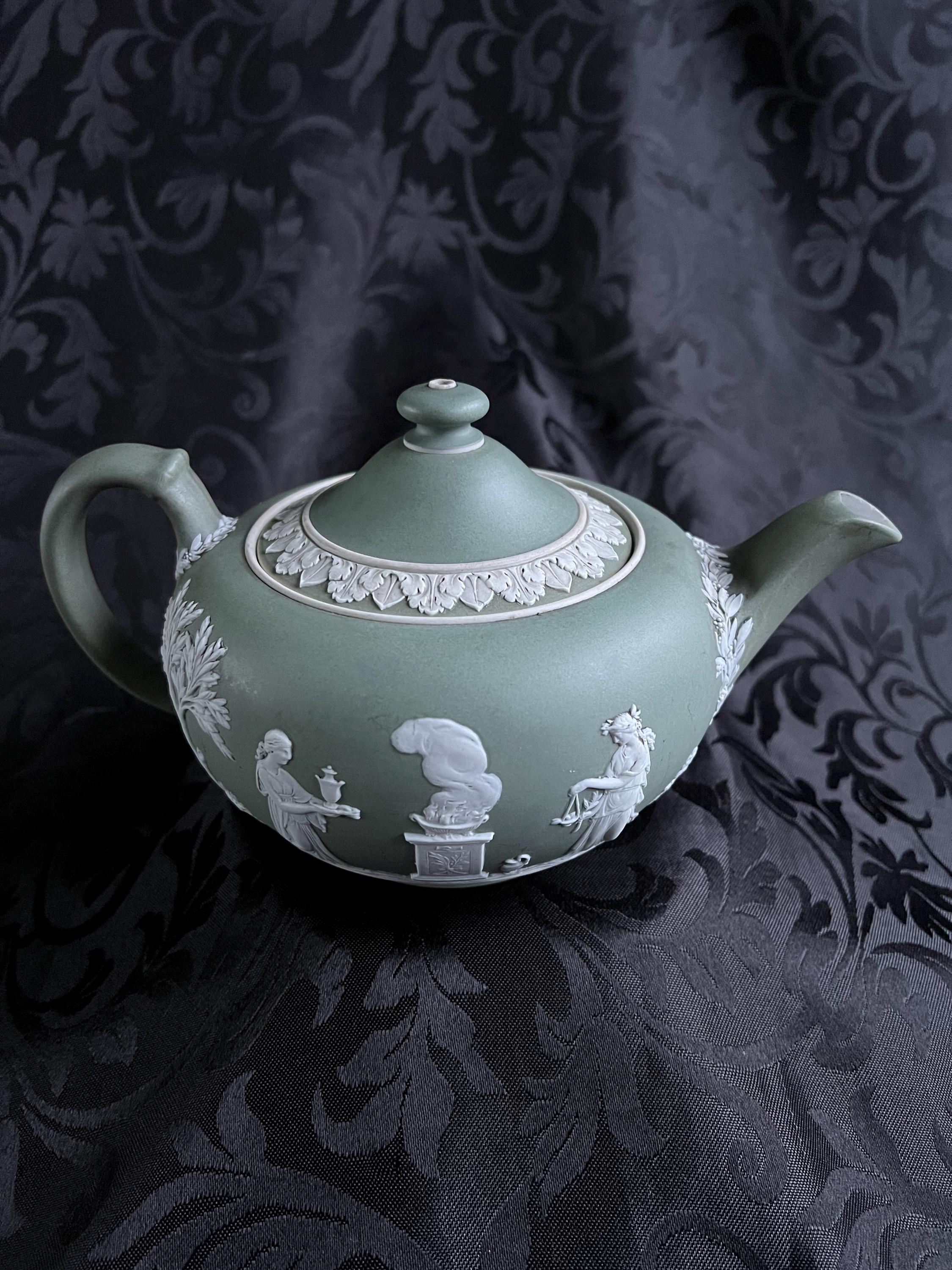 Wedgwood Green Jasper Teapot - Etsy