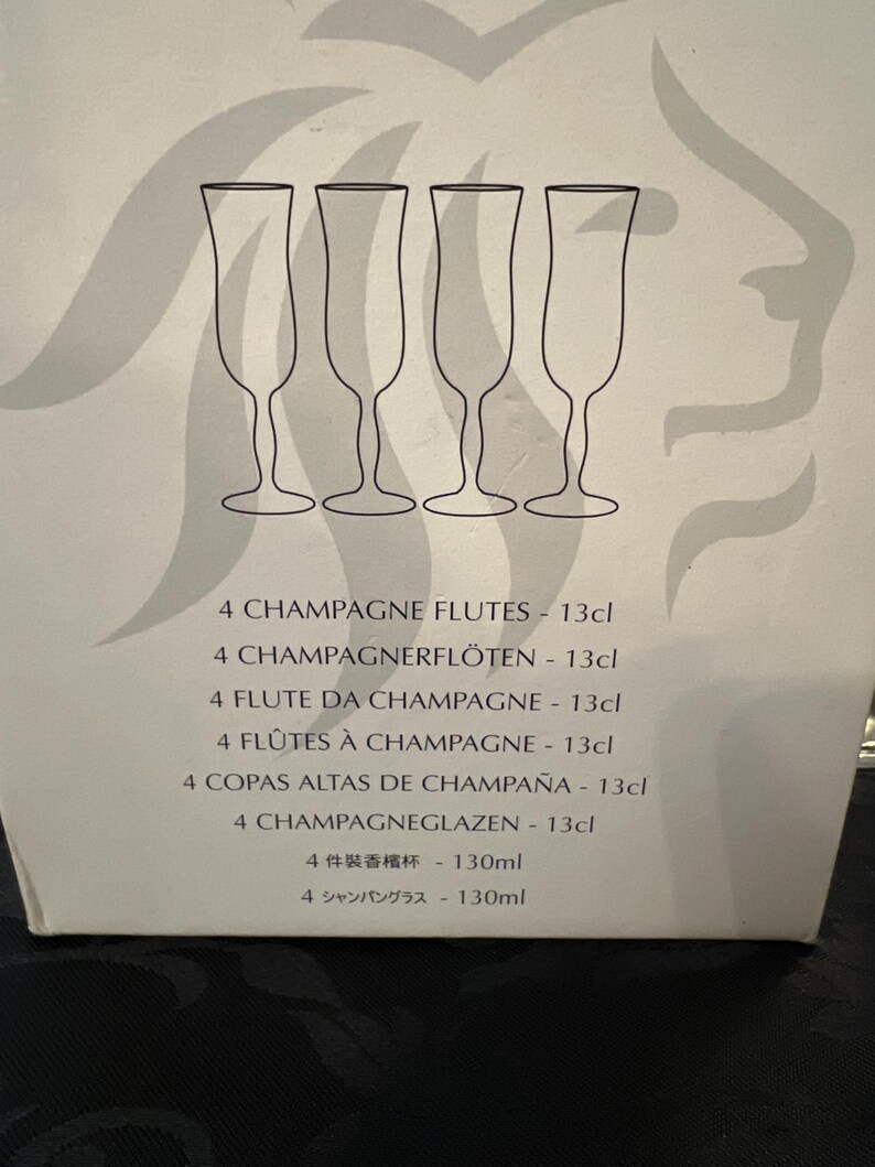 Set of 4 Vintage Royal Doulton Roma Crystal Champagne Flutes Prosecco ...