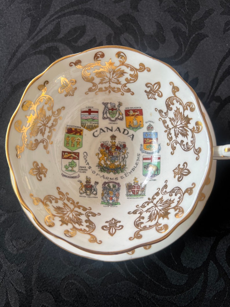 Vintage Paragon Cup and Saucer Canada Coat of Arms - Etsy