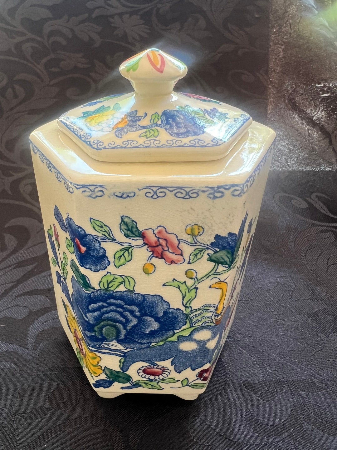 Rare Vintage Masons Regency Plantation Colonial Ming Jar , Masons Tea ...