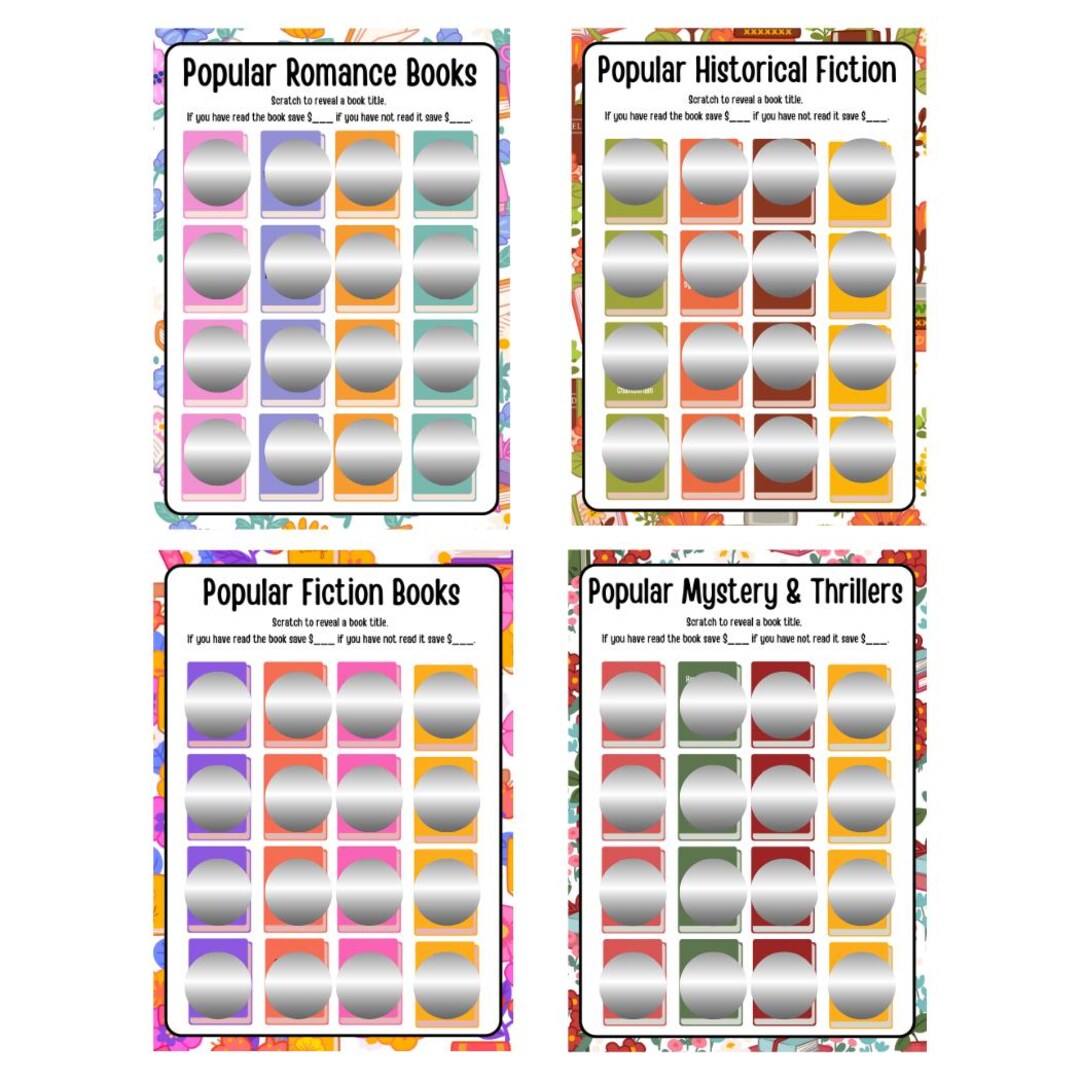 Bookish Challenges Scratch & Save - Fiction - Romance - Historical ...