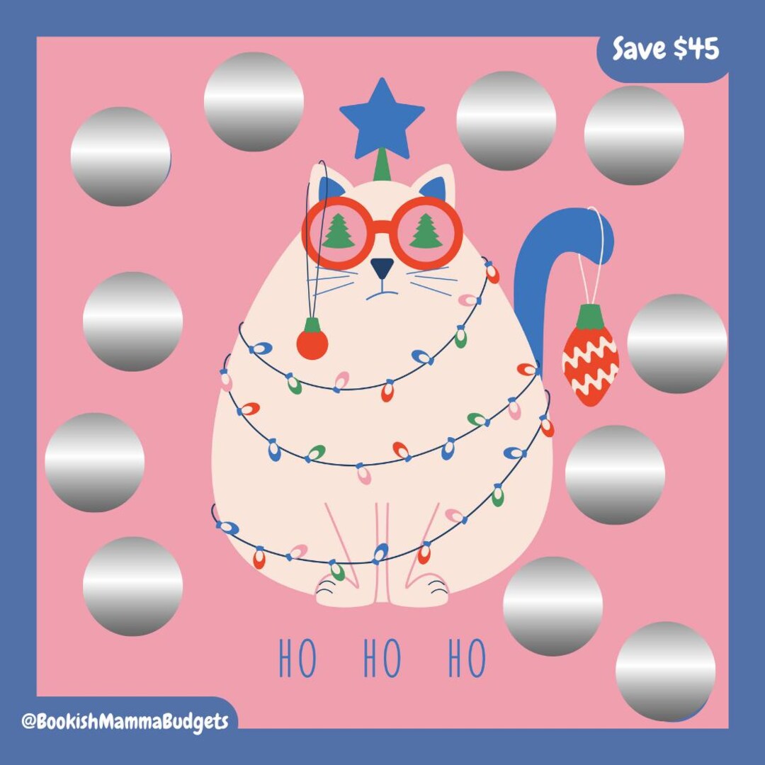 Ho Ho Ho Cats Choice of Pink or Yellow Scratch and Save Save 35 Square ...