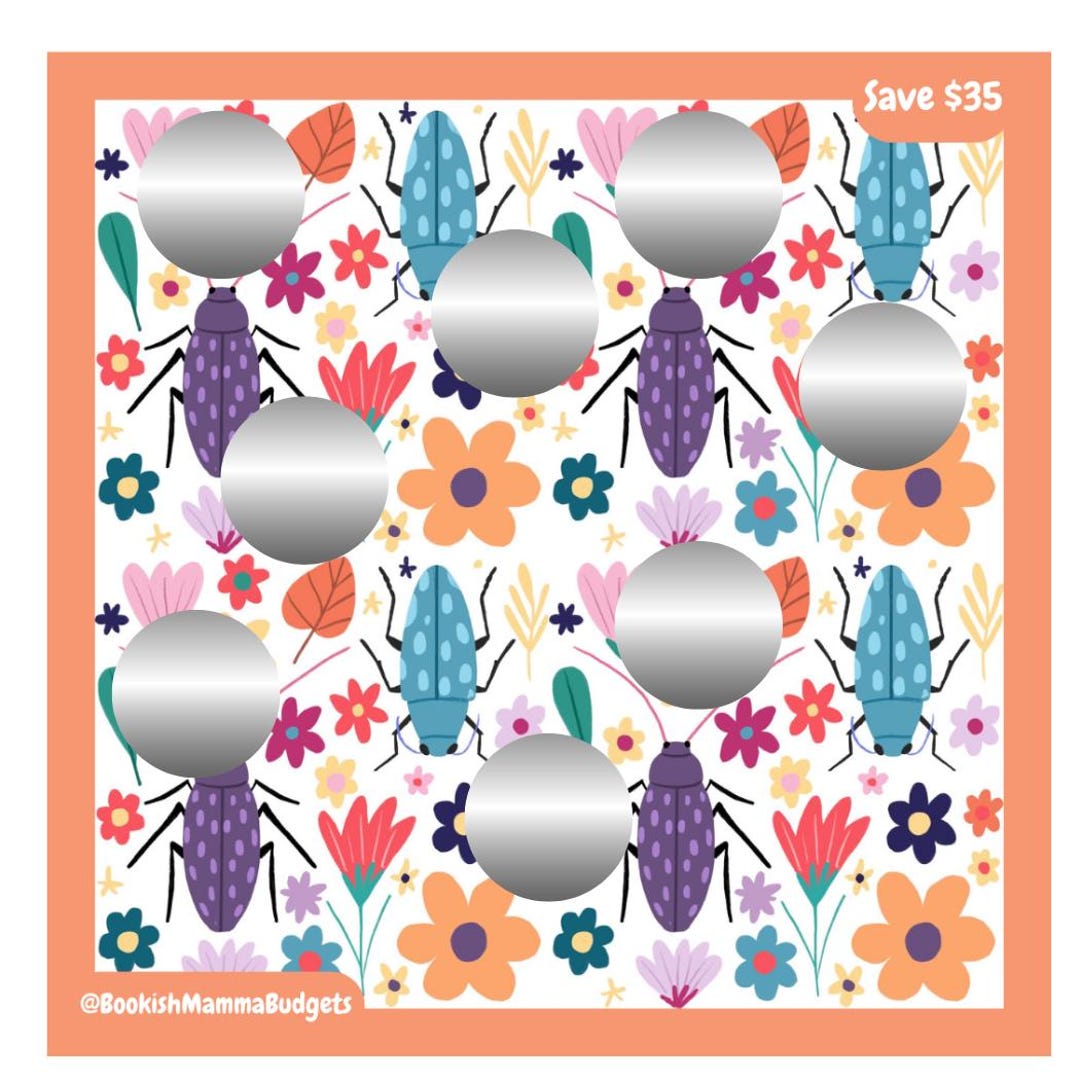 Spring Bugs - Scratch and Save - Square Challenge - A5 Savings ...