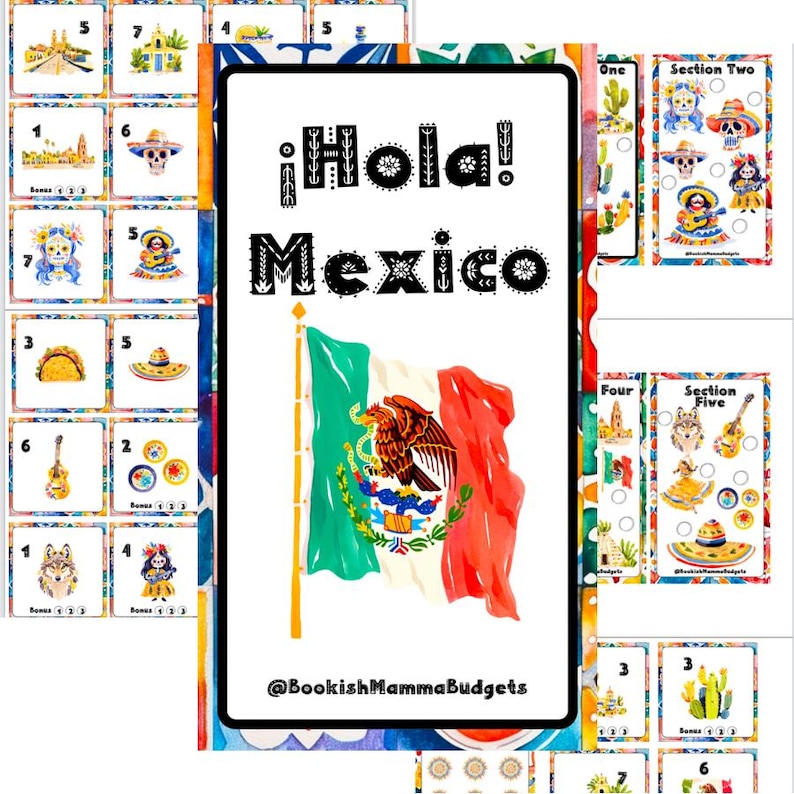 Hola Mexico - Travel - Savings Box Challenge - 6 Pages - 30 Cards ...