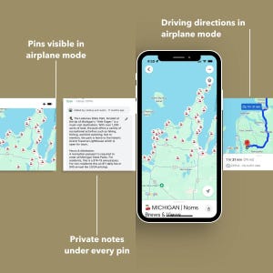 Michigan Travel Map | Google Maps Itinerary, 390+ Locations (digital ...