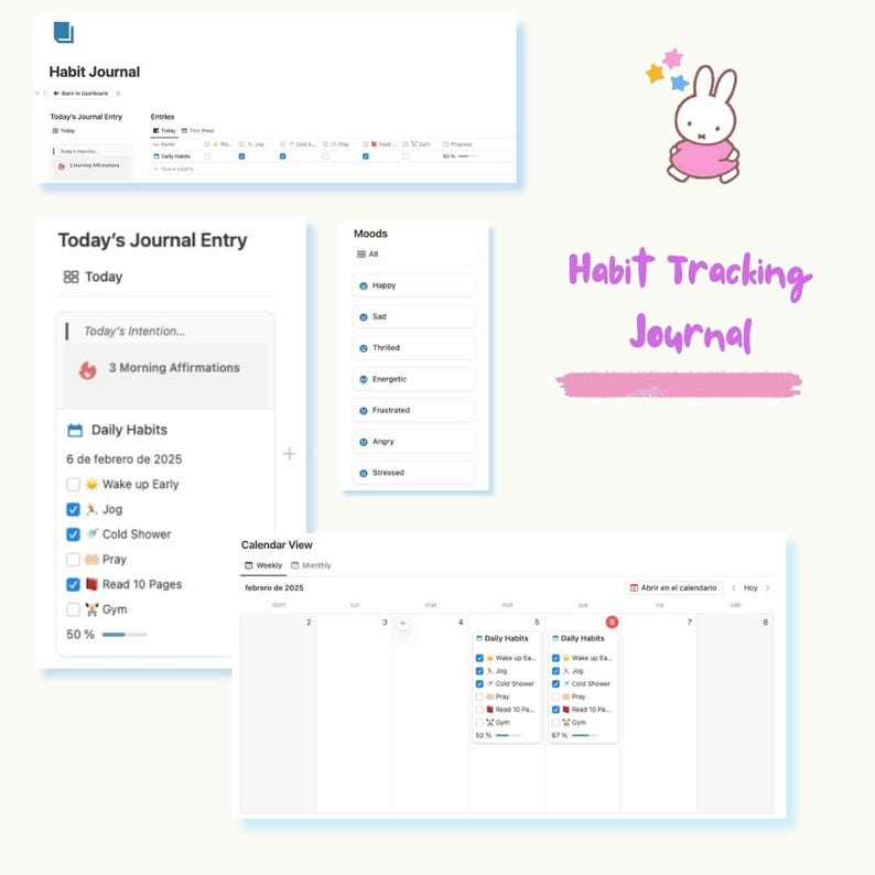 Notion Template ALL IN ONE I Notion Study I Notion Planner I Miffy ...