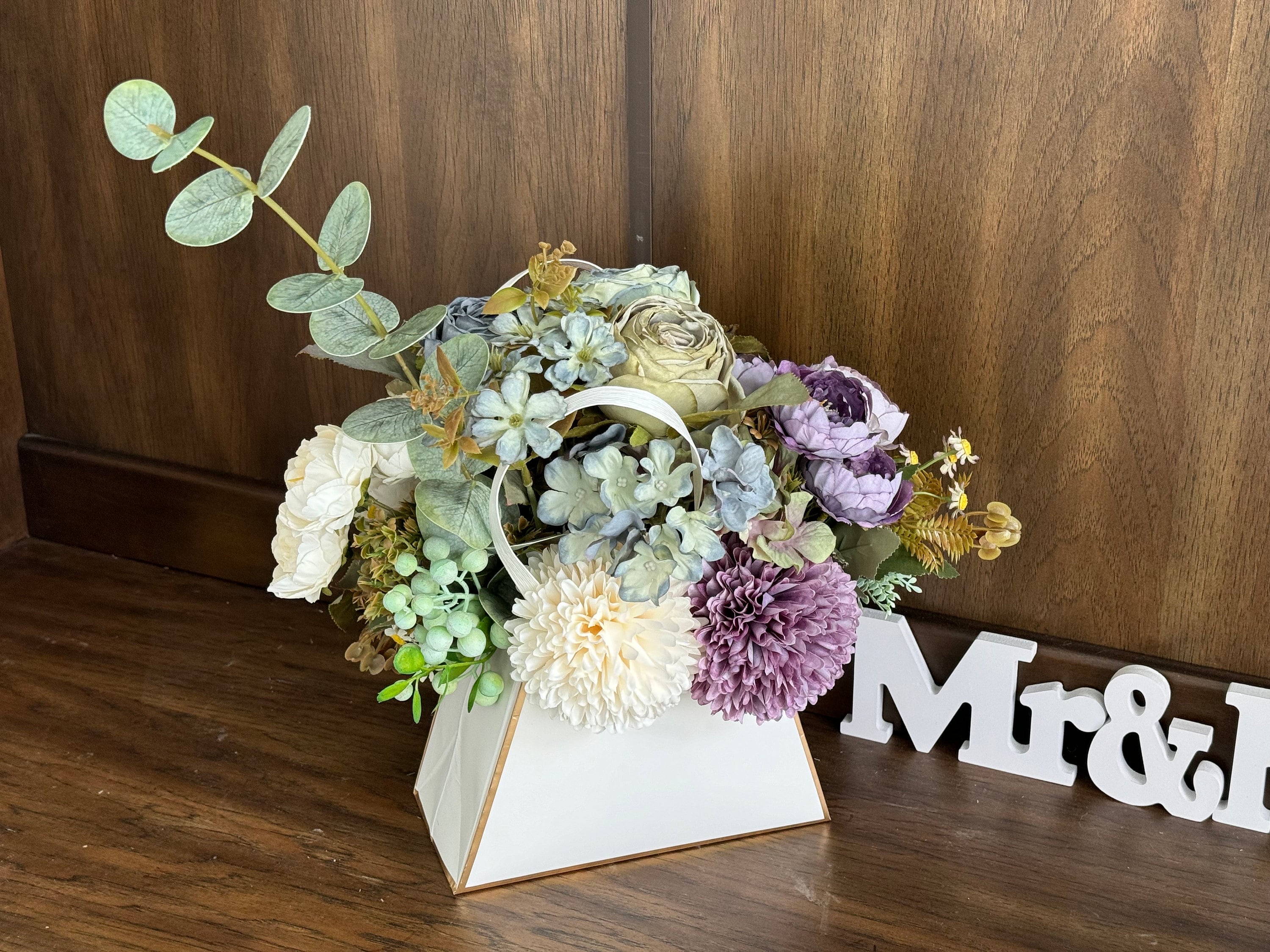 Personalized Artificial Flower Box Purse, Anniversary Gift - Etsy