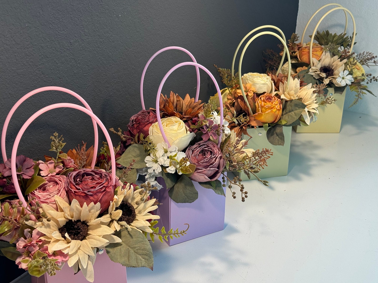Personalized Flower Box Flower Purse Box Anniversary Artificial Rose ...