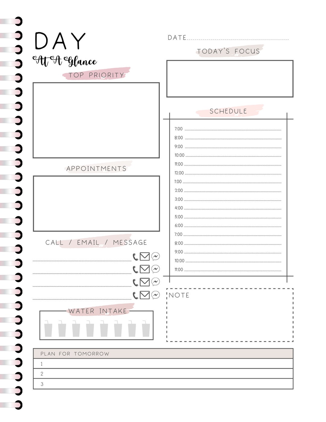 TOTAL Daily Journal and Planner | Digital Planner, Canva Template - Etsy