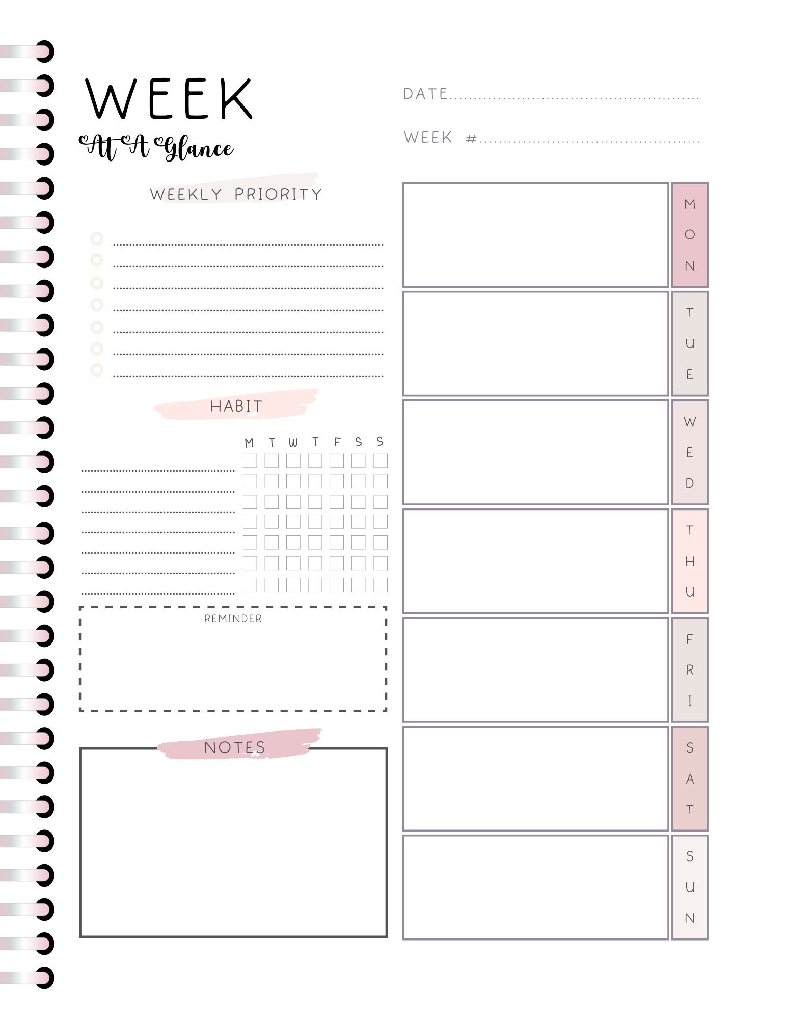 TOTAL Daily Journal and Planner | Digital Planner, Canva Template - Etsy