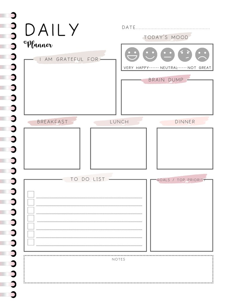 TOTAL Daily Journal and Planner | Digital Planner, Canva Template - Etsy