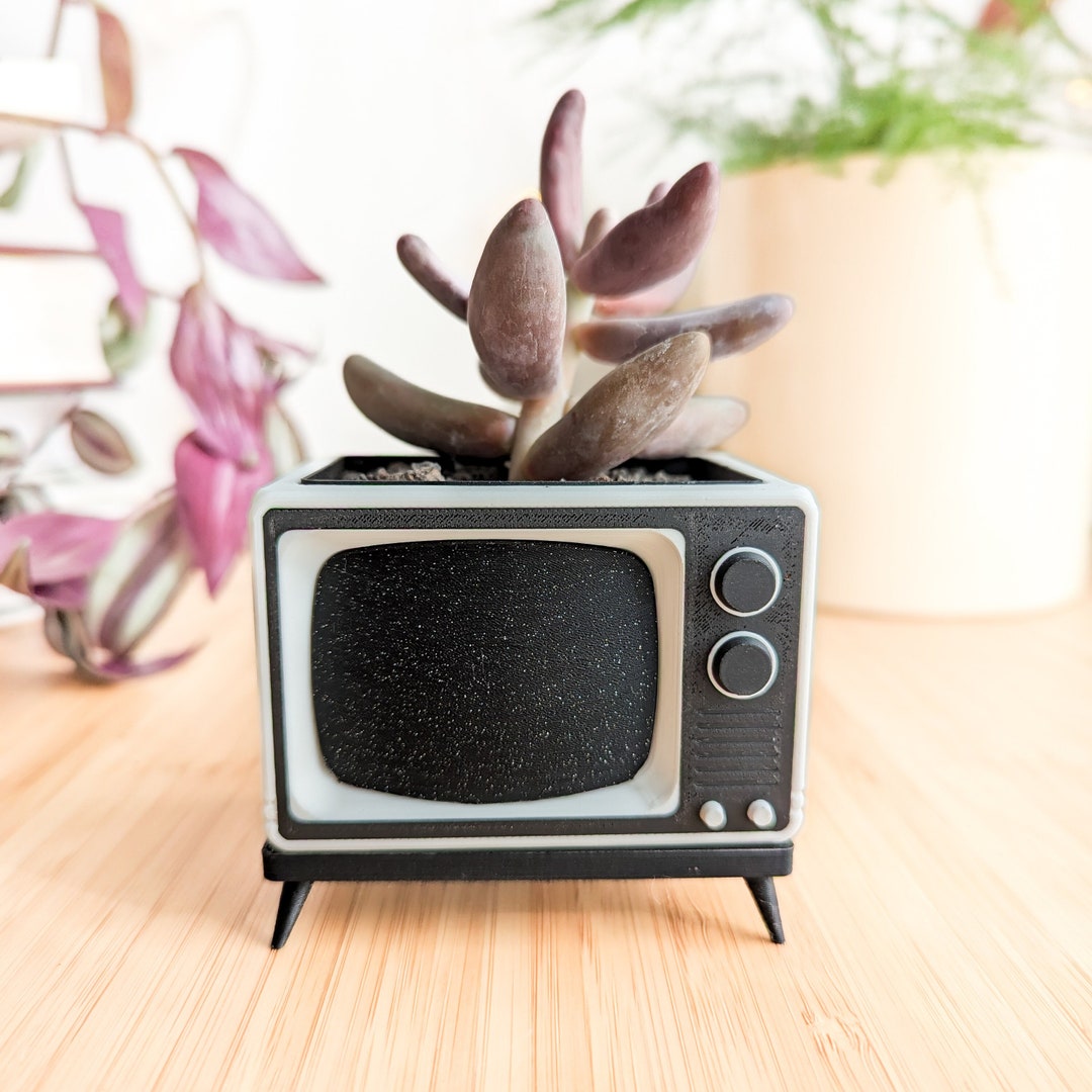 Retro TV Succulent Planter Astronaut Cute Gift for Plant Lovers ...
