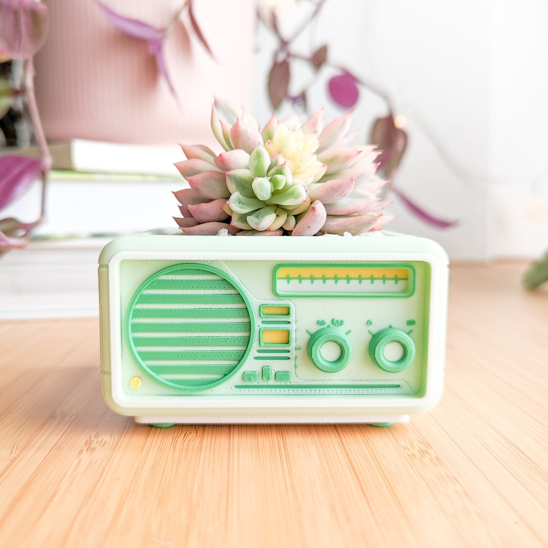 Retro Radio Succulent Planter Lemon Lime Cute Gift for Plant Lovers ...