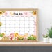 Editable May 2025 Calendar,spring Flowers With Cute Gnomes Planner ...