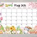 Editable May 2025 Calendar,spring Flowers With Cute Gnomes Planner ...
