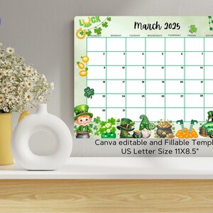 March 2025 Fillable Calendar, St. Patrick's Day Fillable March Planner ...