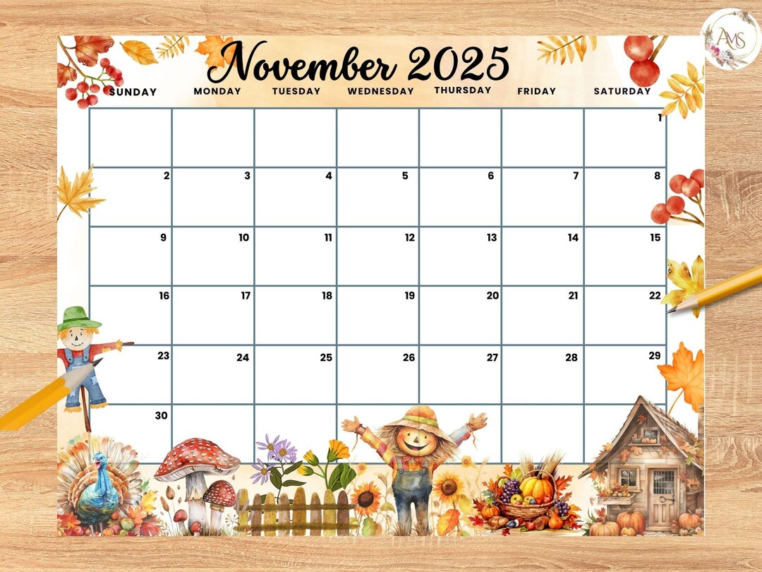 EDITABLE November 2025 Calendar, Happy Thanksgiving Planner With ...