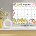 Editable May 2025 Calendar,spring Flowers With Cute Gnomes Planner ...