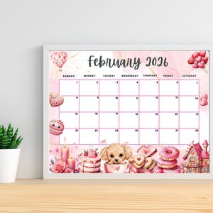 EDITABLE Fillable February 2026 Calendar, Cute Valentine Sweets Planner ...
